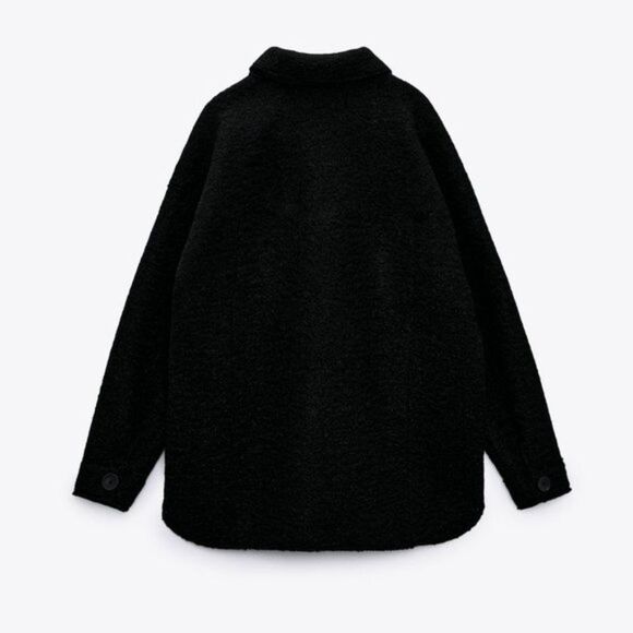 Zara | Jackets & Coats | Zara Womens Soft Overshirt Black | Poshmark